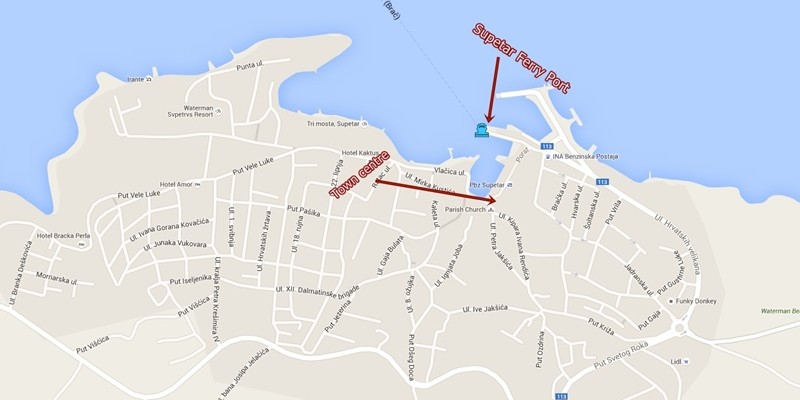 Supetar ferry terminal, car ferry departures