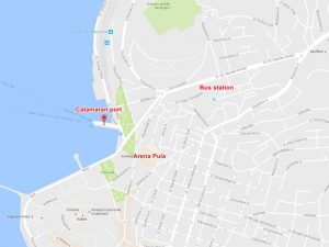 Pula ferry port, catamaran departures / arrivals Pula Croatia