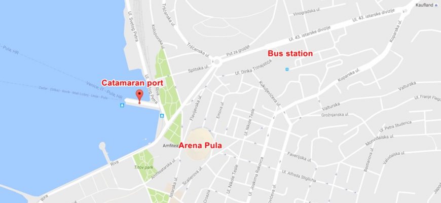 Pula catamaran port, catamarans to and from Pula