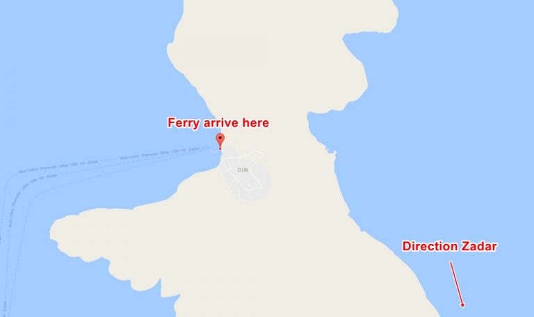 Olib ferry terminal, catamaran and car ferry connections