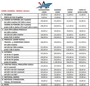 Valbiska → Merag Ferry, timetable and prices