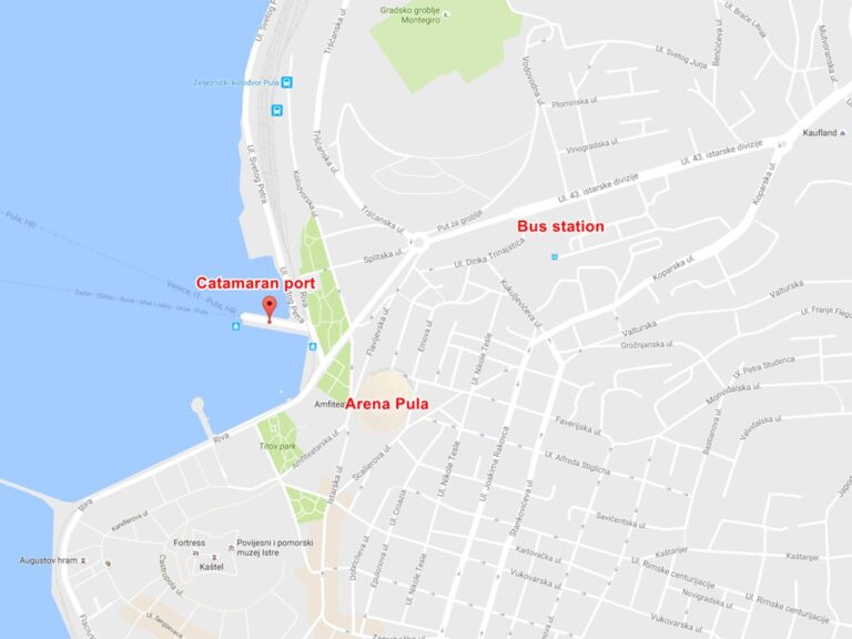 Trajektna luka Pula, dolasci i polasci iz luke