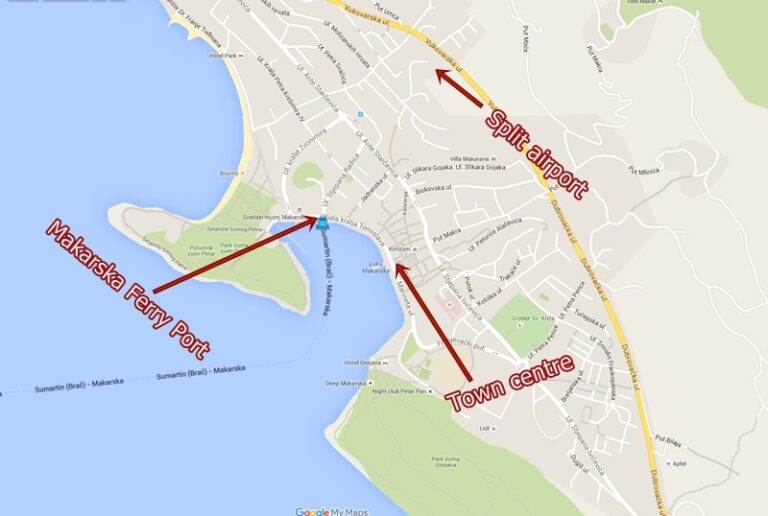 Trajektna luka Makarska, dolasci i polasci iz luke