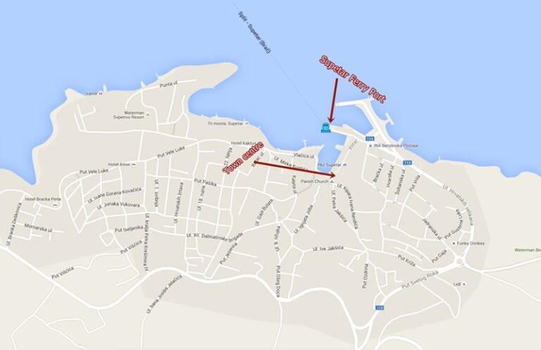 Trajektna luka Supetar, dolasci i polasci iz luke