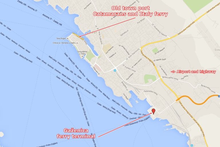 Porto di Zara, partenze dei traghetti e catamarani